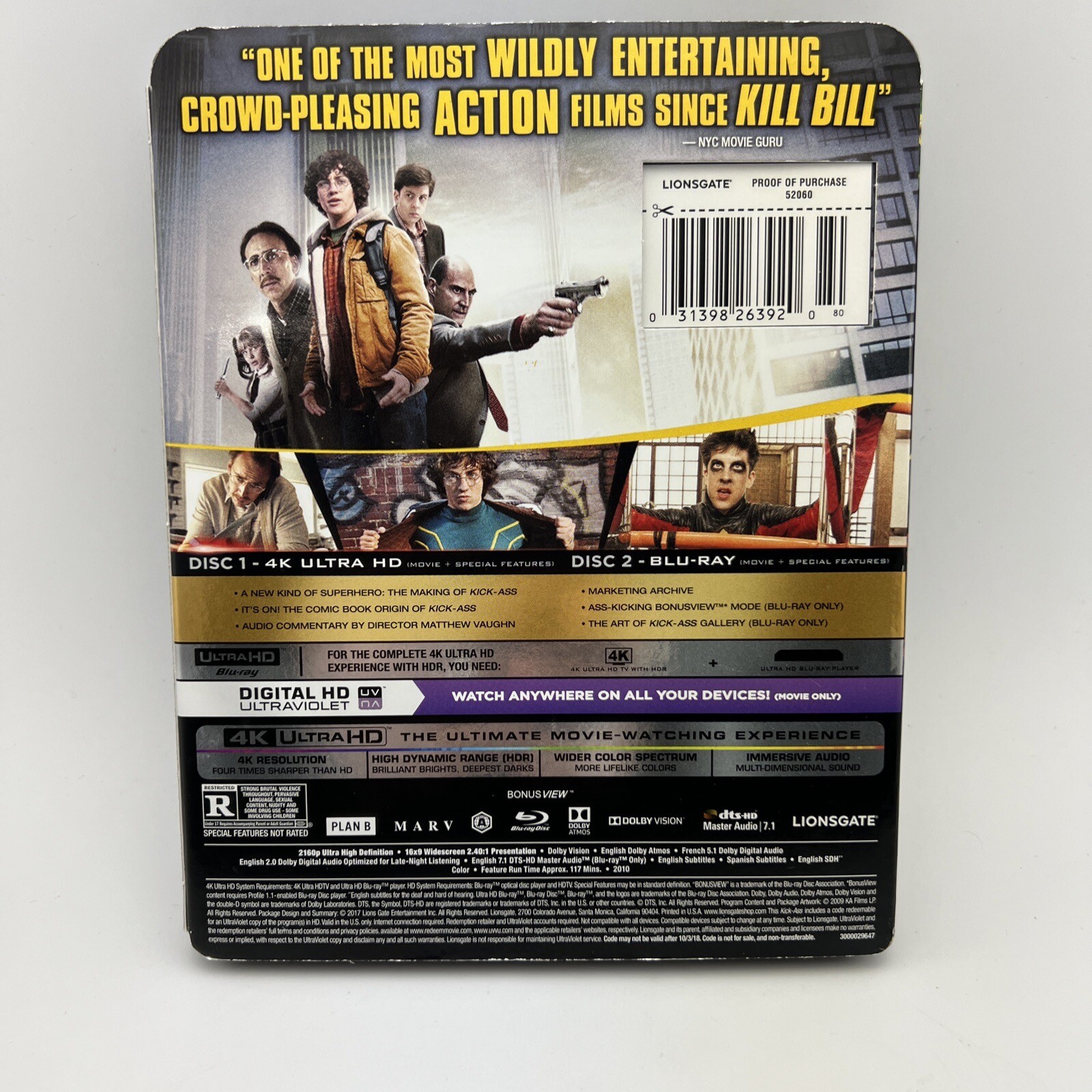 Kick-Ass (2010) 4K Ultra-HD Blu-ray 2-Disc US Release w/ULTRA RARE ...