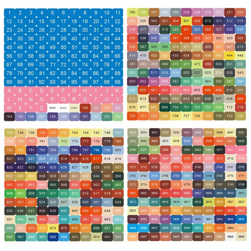 2 Sets 447 DMC Diamond Painting Number Color Label Stickers for Round ...
