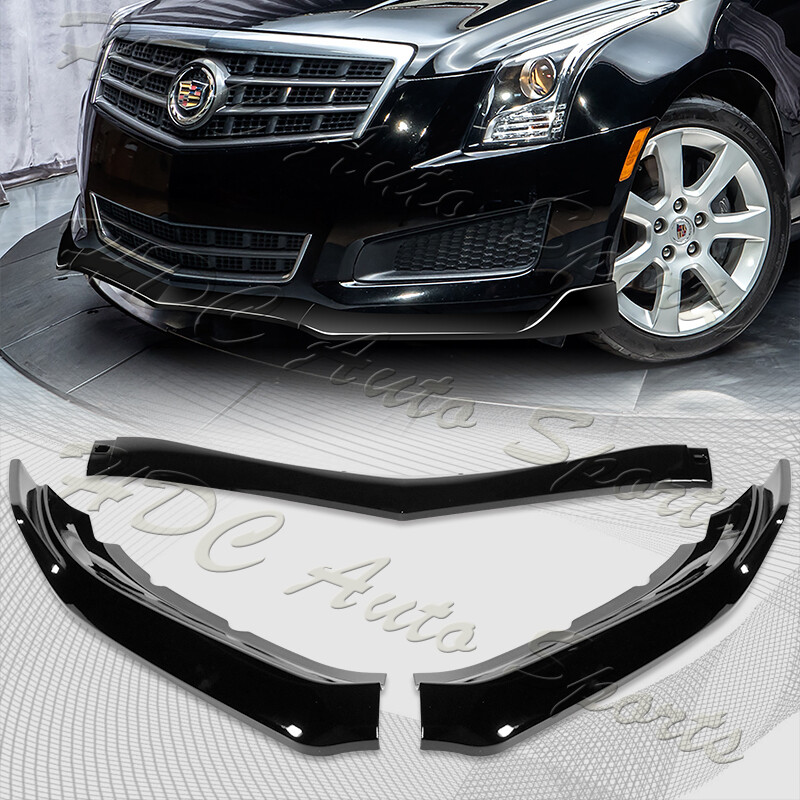 For 2013-2014 Cadillac ATS GT-Style Painted Black Front Bumper Lip Body ...