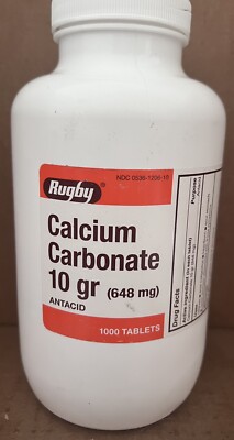 Rugby Calcium Carbonate 10gr Antacid 1000 Tablets | eBay