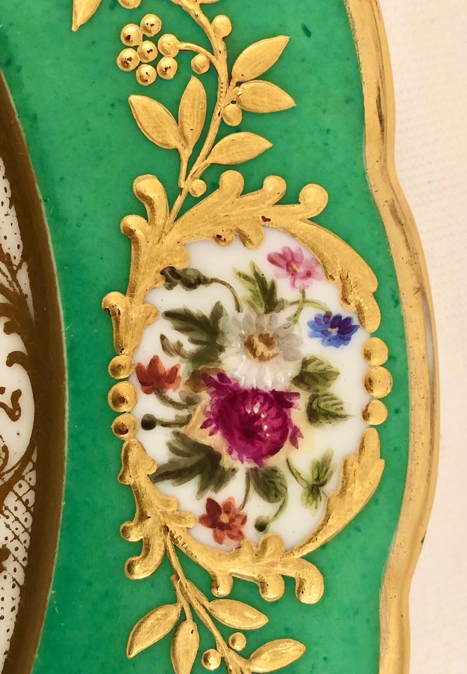 Denuelle Paris Porcelain Cabinet Plate, Hand Painted Floral, C. 1840s ...