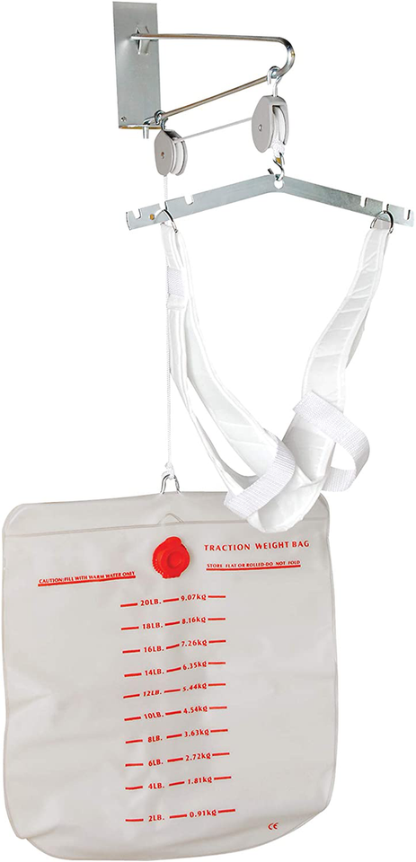 Over the Door Cervical Traction Set Head Halter Neck Pain Relief Brace ...
