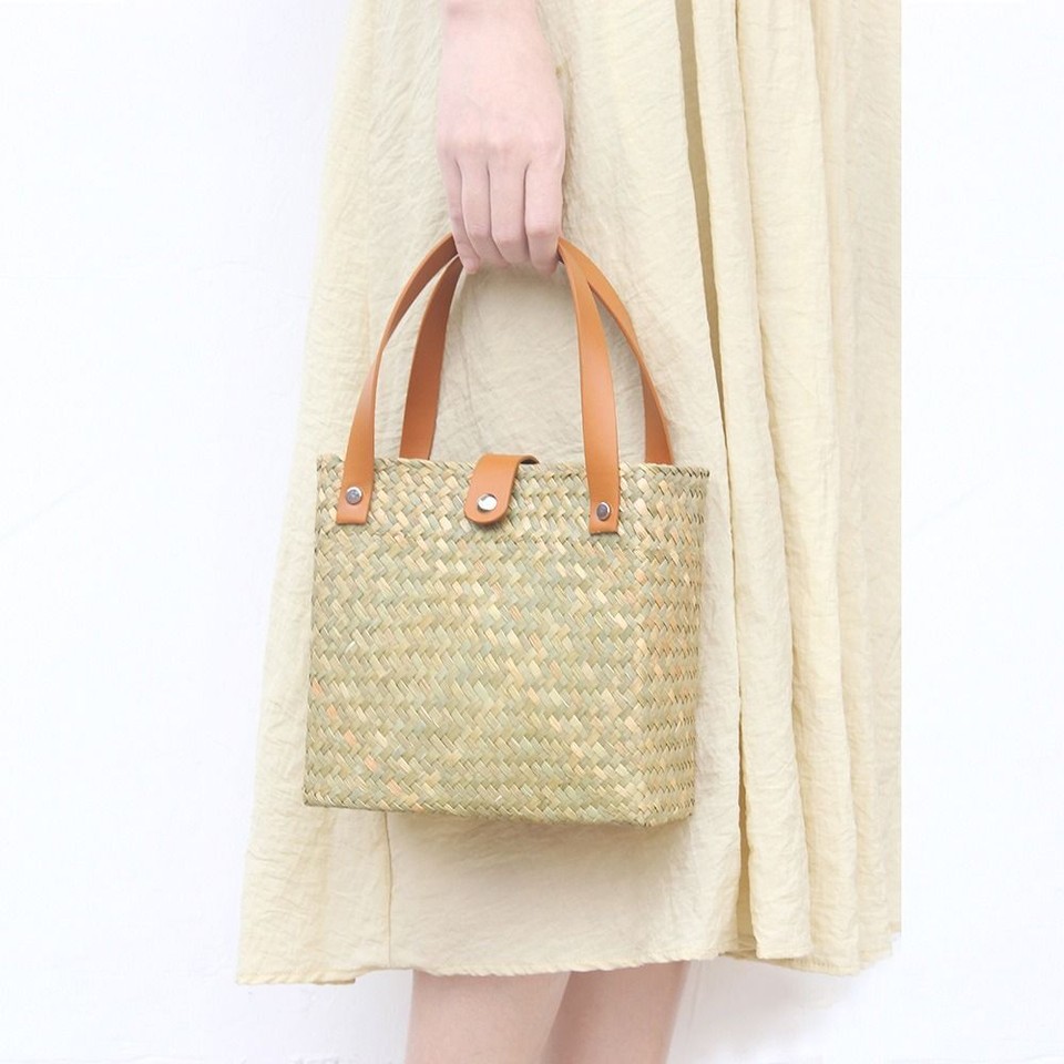 Hand-held Handmade Woven Bag Casual Mini Straw Bag New Straw Woven ...