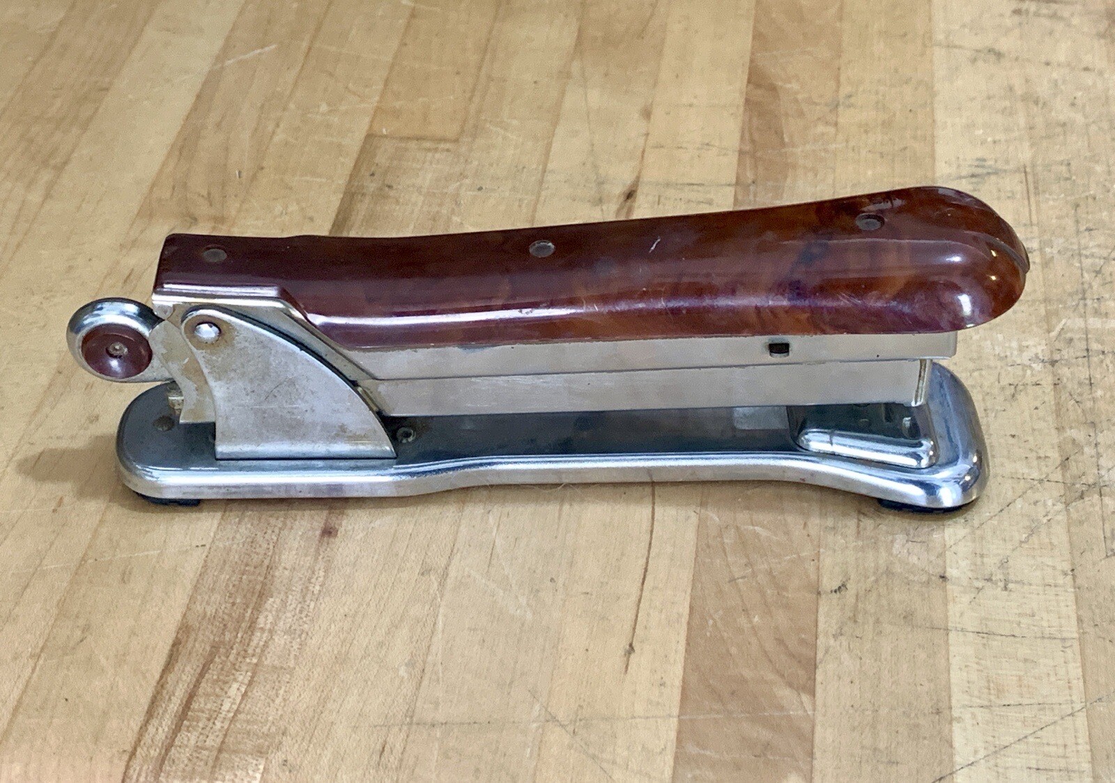 Vintage Aceliner Stapler Heavy Duty Model 502 Brown Swirl Streamline ...