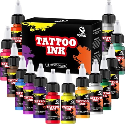 Professional 14 Color Tattoo Ink Set 0.5OZ (15ML) Tattoo | eBay
