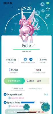 Shiny Origin Forme Palkia have Spacial Rend Moveset - TRADE - Read ...