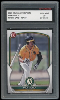 MAX MUNCY 2023 BOWMAN PROSPECTS Topps 1ST GRADED 10 MLB ROOKIE CARD ...