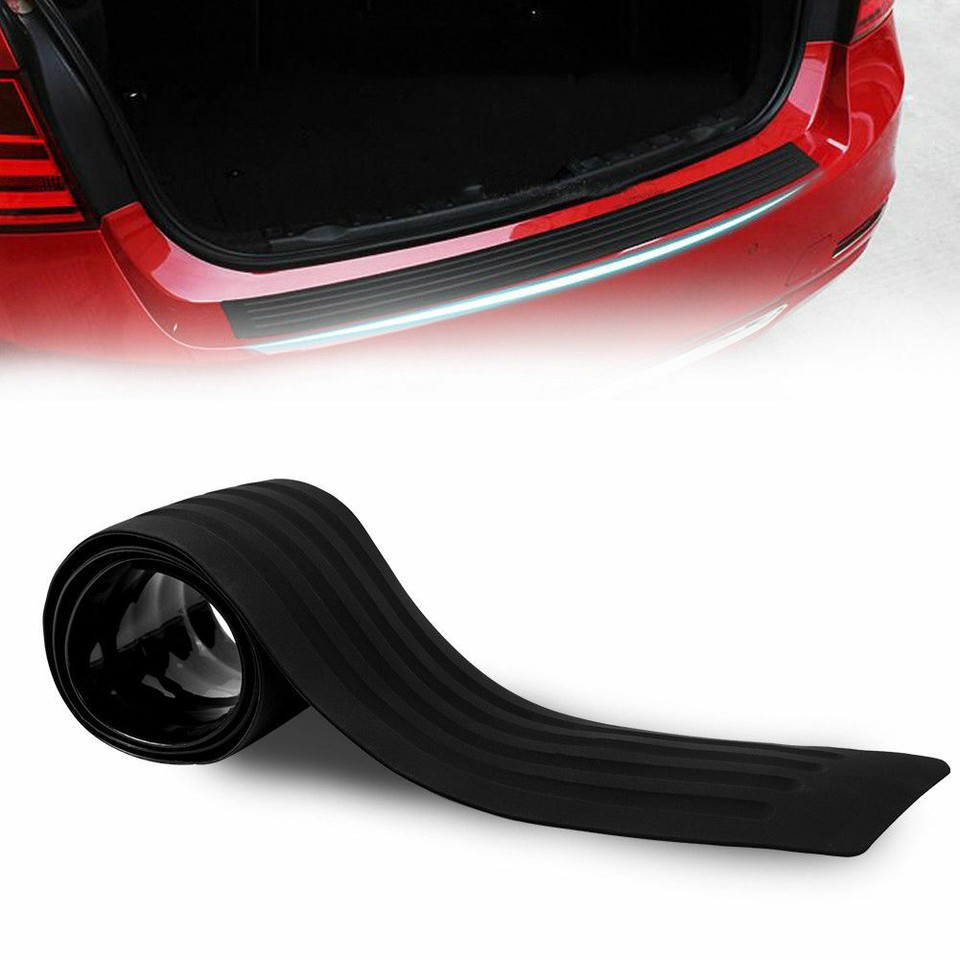 Black Rear Bumper Rubber Cover Strip Scratches Protect Adhesive ...