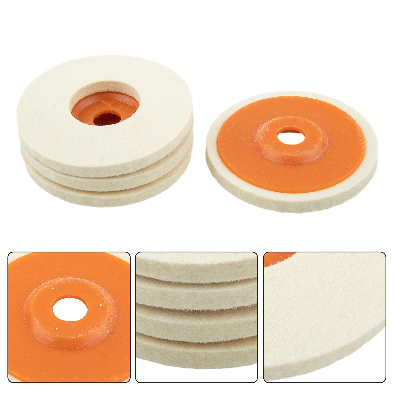 Professional 4In Wool Polishing Wheel Set for Glass and Furniture ...