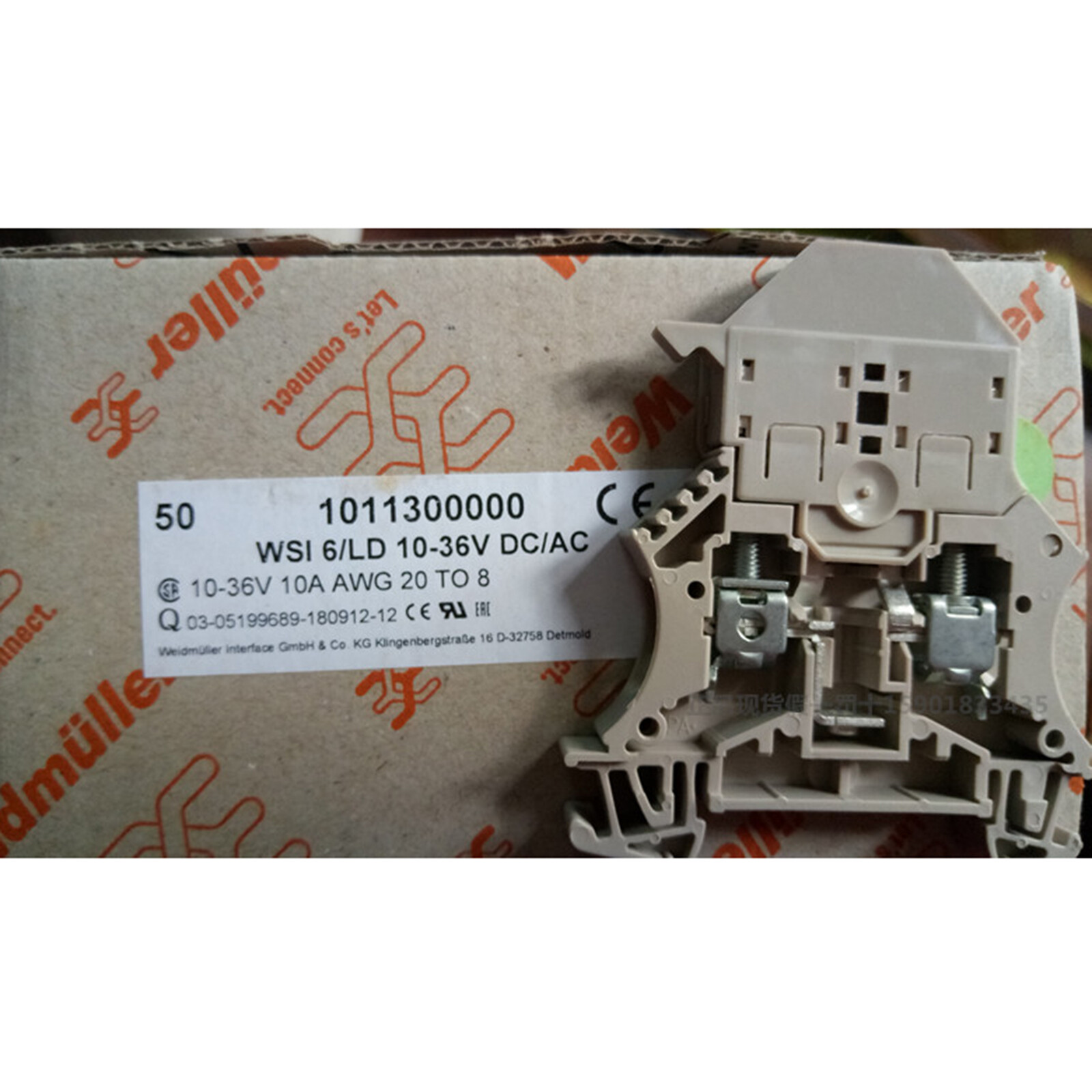 50pcs/box New For Weidmuller WSI 6/LD 10-36V DC/AC 1011300000 Fuse ...