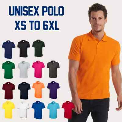 UNEEK Plain Unisex Polo Shirts UC101, Classic Poloshirts, Casual Work ...