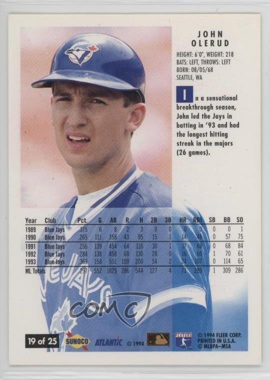 1994 Fleer Sunoco/Atlantic Collector's Edition Gas Station Issue John ...
