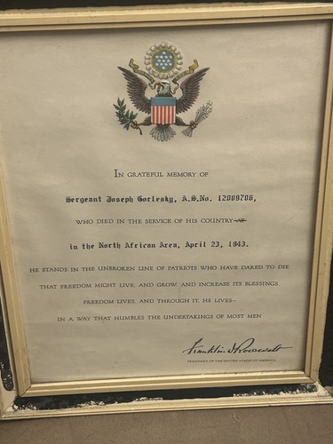 Vintage World War II WW2 Fallen Soldier Letter Signed By FDR Franklin ...