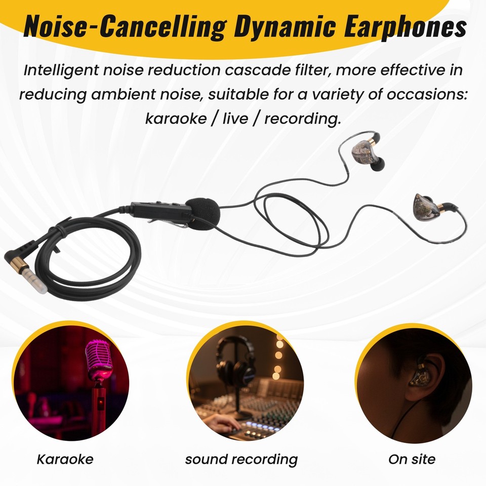 HiFi Wired Headphones with Microphone Noise-Cancelling Dynamic ...