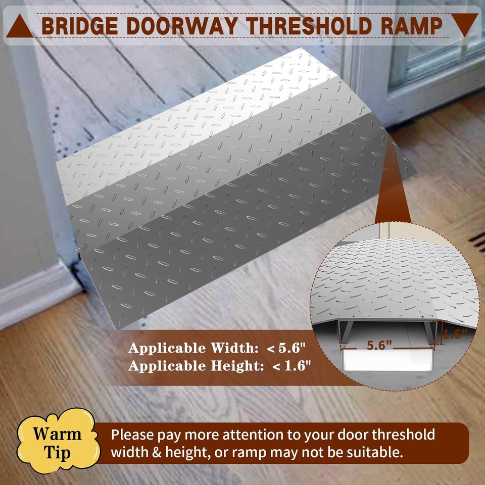 Sliding Door Threshold ramp 31.5" W*24.8" L, Metal Bridge Doorway ...