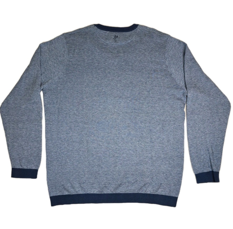 Ashworth Men's L Cashmere Cotton Blend V-neck Sweater Navy Golf Quiet ...
