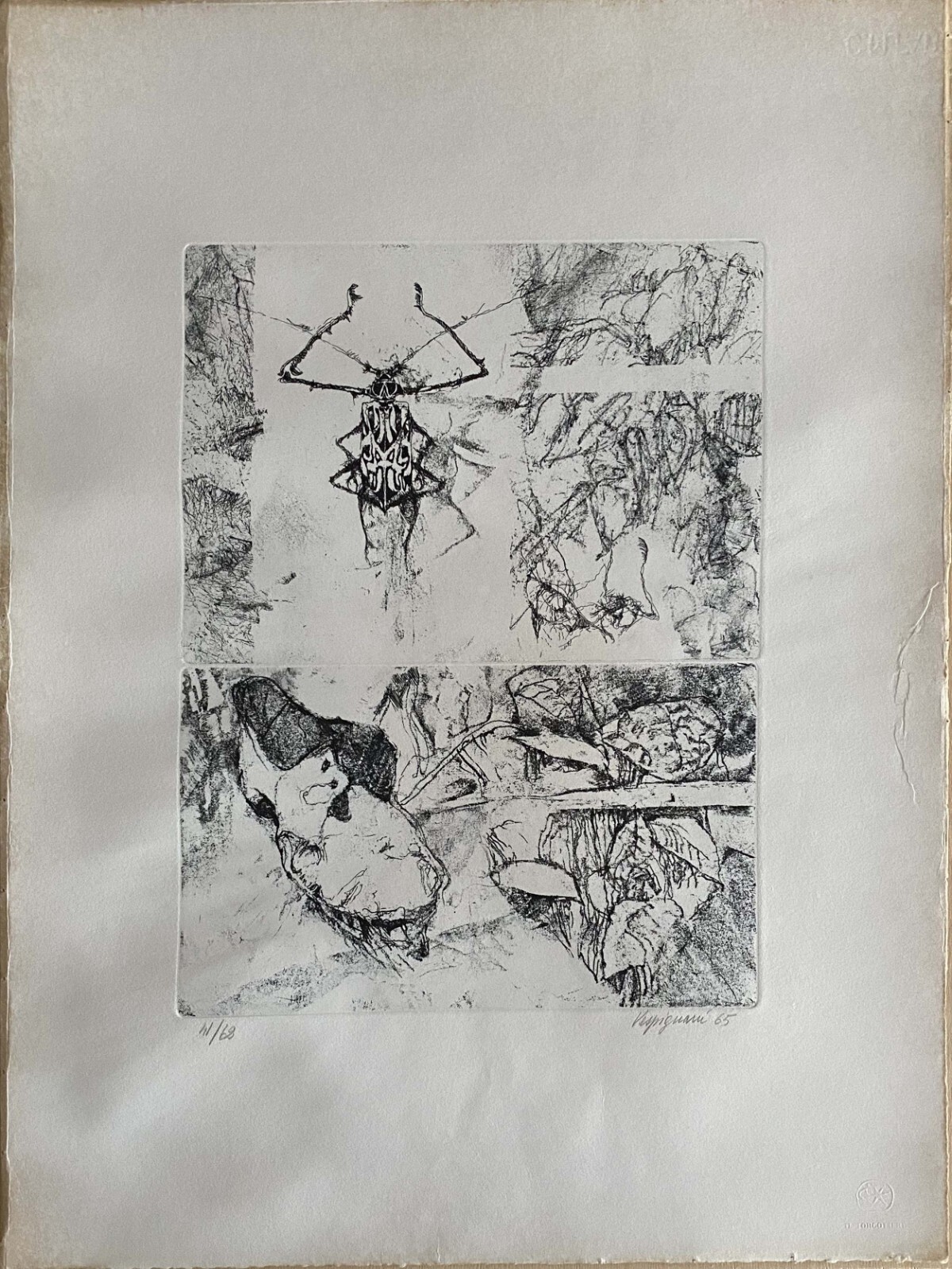 Renzo Vespignani Etching Along the Empty Avenue 60x45 Signed Published ...