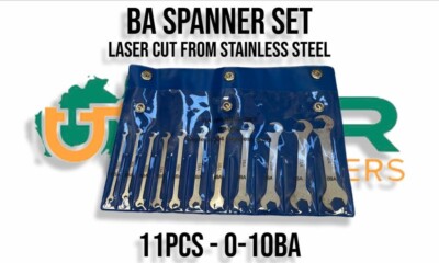 BA Spanner Set 11pc Doubled ended each size made from 2mm 304 Stainless ...