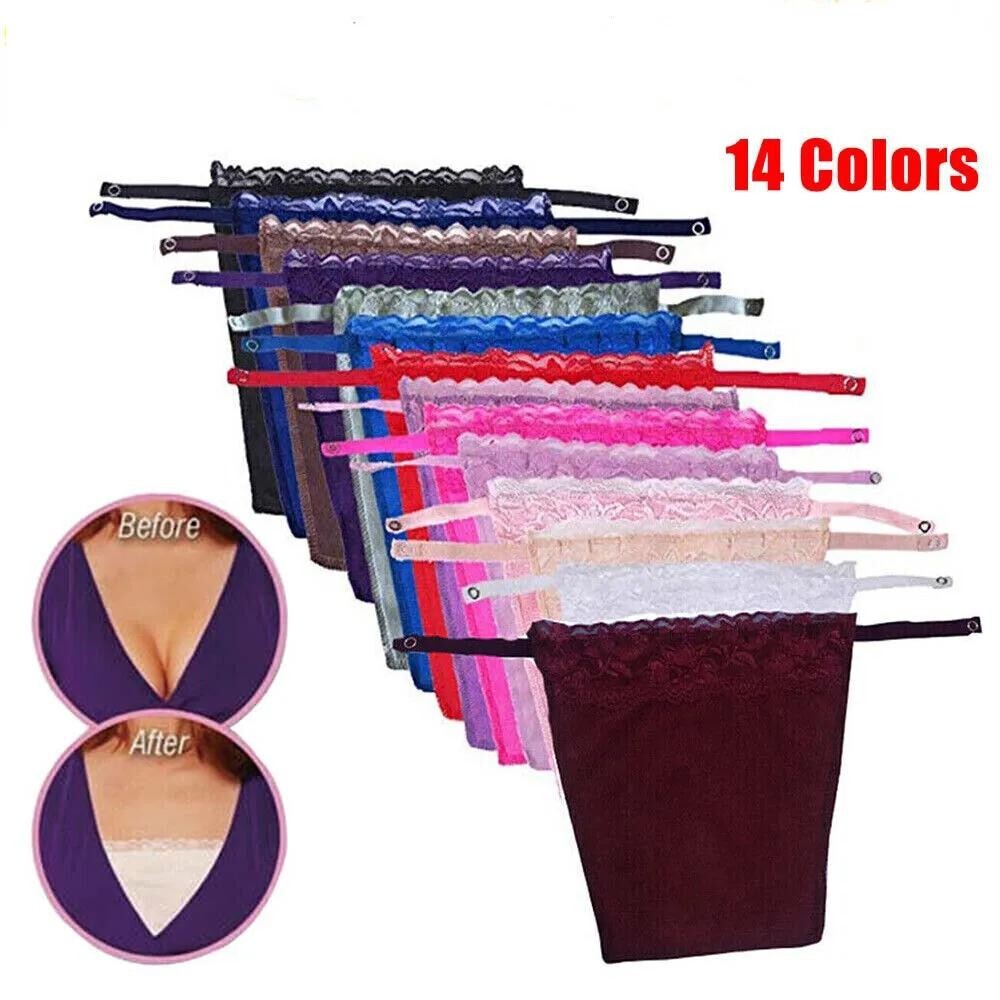 14 Colors Women's Lace Clip-on Mock Camisole Bra Insert Overlay Modesty ...