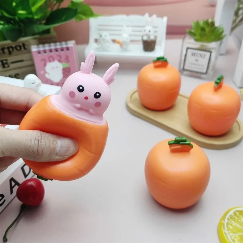 Creative Squeeze Toys Cartoon Bunny Fidget Vent Toy New Carrot Rabbit ...
