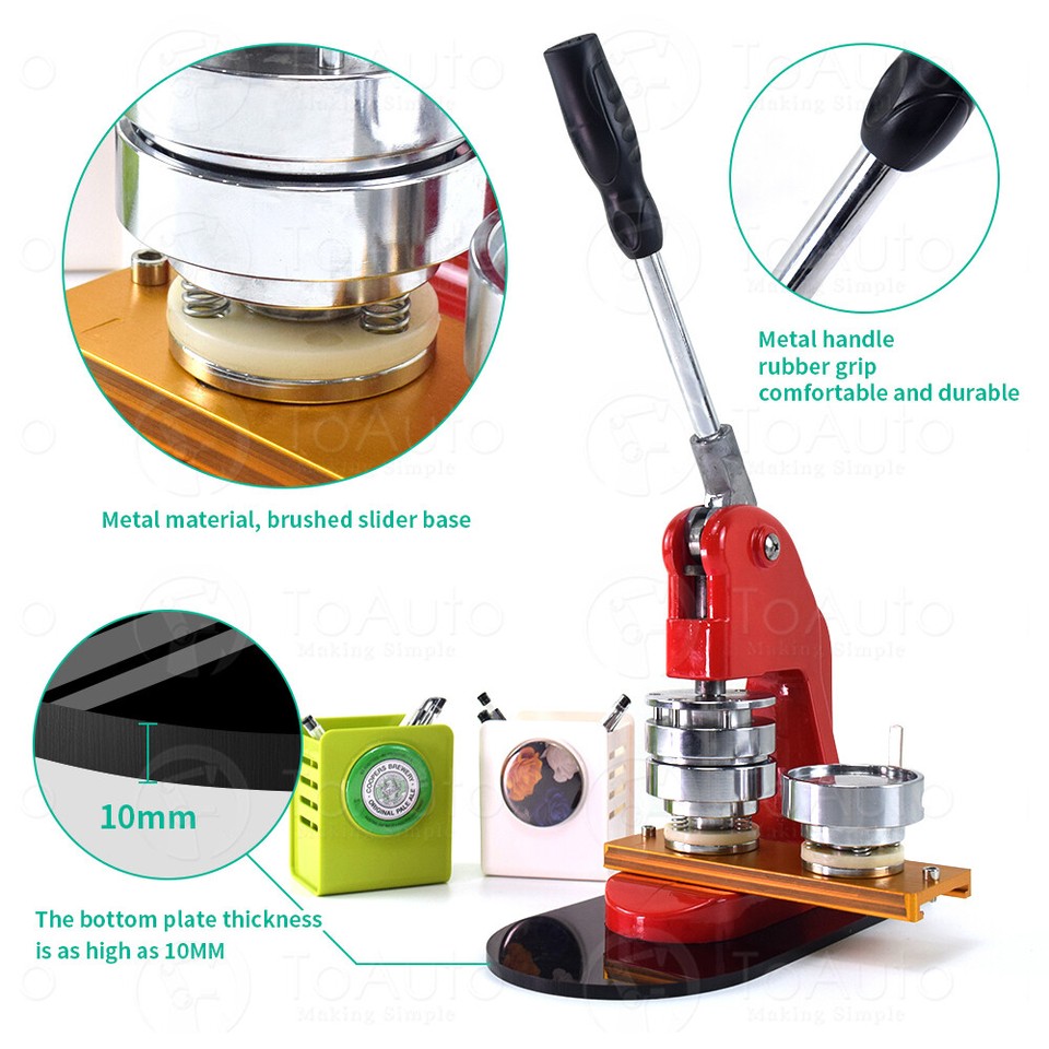 58mm Badge Button Maker Hand Punch Press Aluminum Slide Manual Making ...