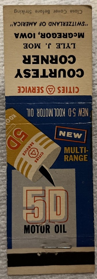 Vintage Matchbook Cover! Courtesy Corner! McGregor, Iowa! Oc1530 | eBay