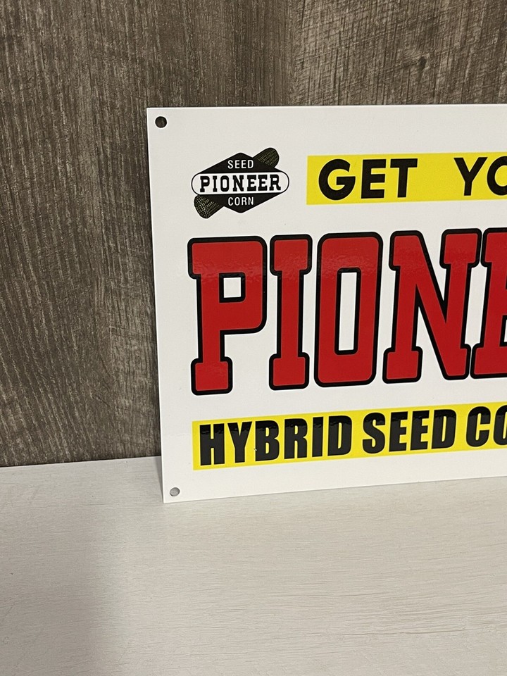 Pioneer Quality Hybrid Seed Corn Metal Sign Farm Feed Agriculture Gas ...