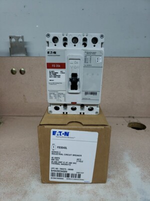 Eaton FD3040L FD3040 40 Amp 600 VAC 3 Pole Type FD 35k Circuit Breaker ...