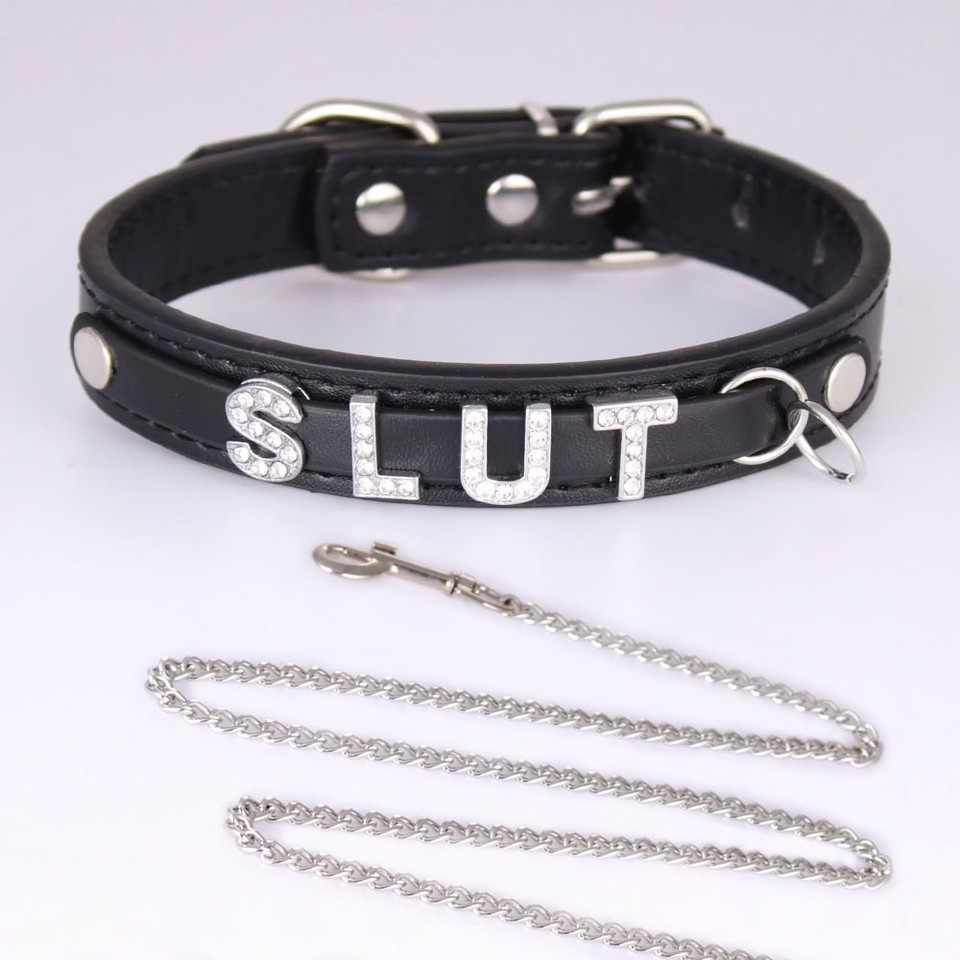 Custom Chocker BDSM Gift Choker Pu Leather Black DIY Necklace Collar ...