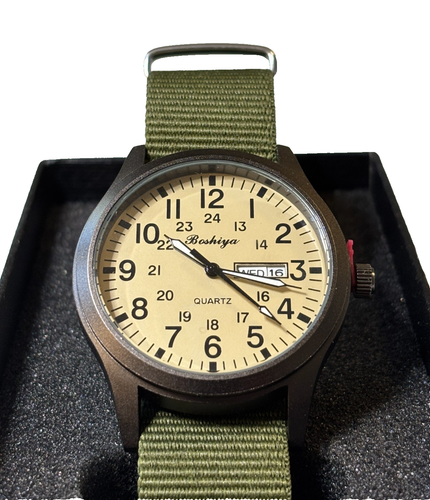 NEW BOSHIYA MEN'S QUARTZ FIELD WATCH - NATO STYLE STRAP | eBay