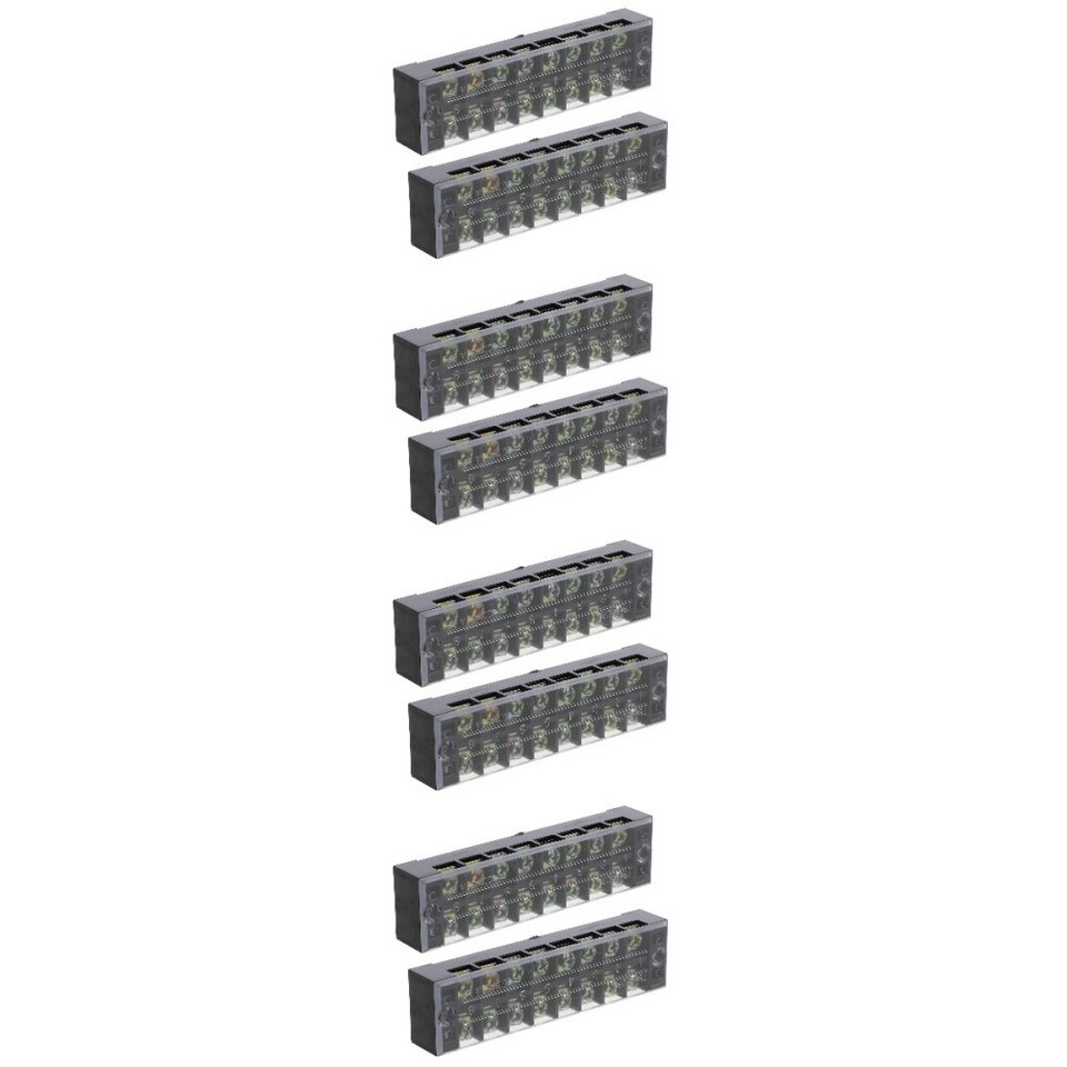 2 Pcs Terminal Blocks 10 Positions 600V 25A Dual Row Screw Terminal ...