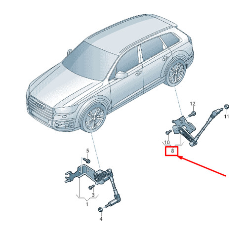 NEW AUDI Q7 4M REAR LEFT HEADLIGHT LEVEL SENSOR 4M0941309L ORIGINAL | eBay