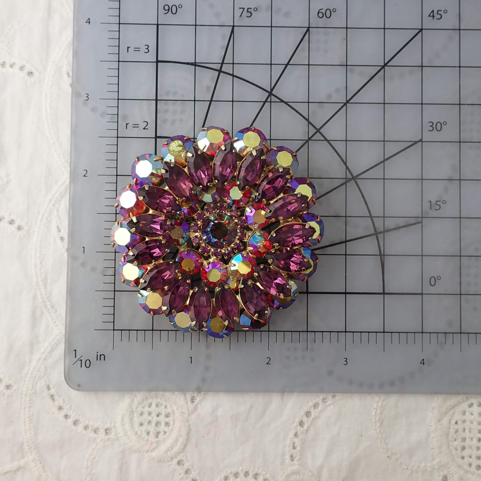 Massive Vintage Juliana Purple AB Red Rhinestone Laye… - Gem