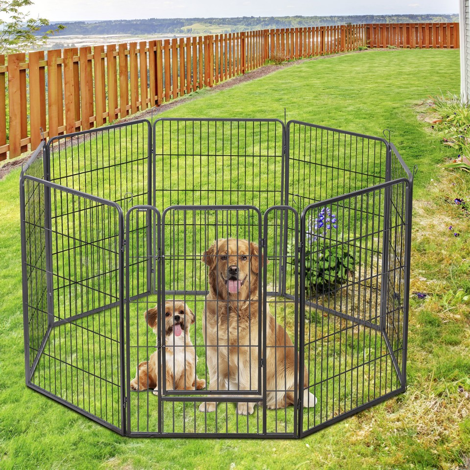Dog Playpen Indoor Outdoor, 8 Panels Dog Pen 40" Dog Fence Exercise Pen ...
