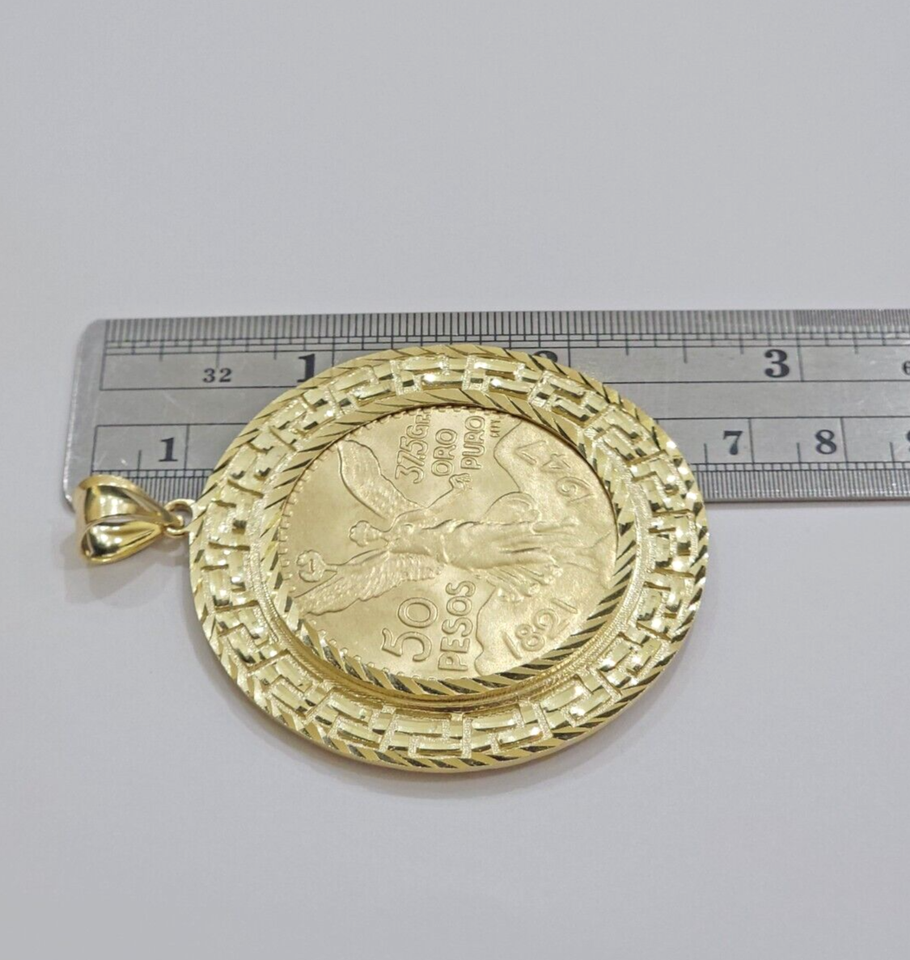 1947 Mexican Centenario Coin Charm Pendant 50 pesos With Bezel Solid ...