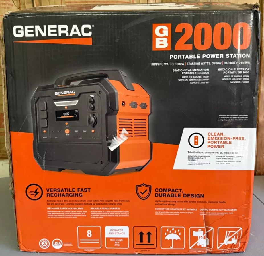 Generac 2106Wh Portable Power Station with Lithium-Ion Battery | eBay