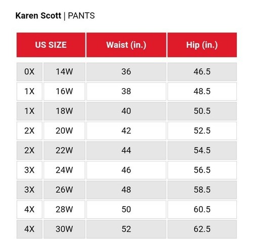 KAREN SCOTT Womens PLUS Size Stretch Capri Pull On Pants Tummy Control ...