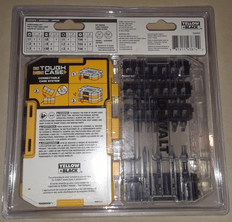 New DeWalt TOUGH GRIP SCREWDRIVING BIT SET DWA35SET (35-Piece) UPC ...