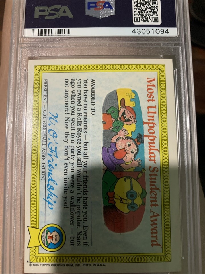 21a VIRUS IRIS PSA 8 Garbage Pail Kids 1985 Series 1 OS1 GPK US GLOSSY ...
