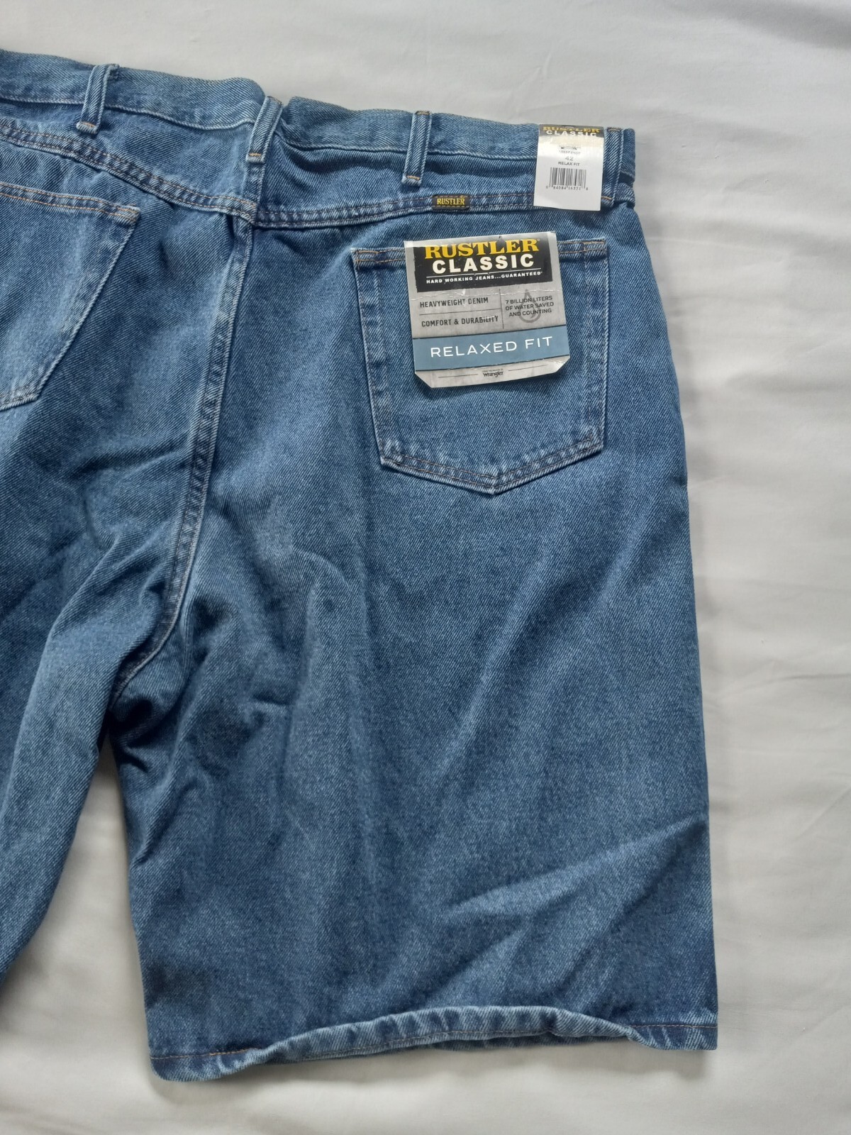 Wrangler Rustler Classic Relaxed Fit Denim Shorts 100% Cotton Mens SZ ...