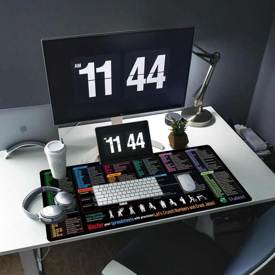 2025 Excel Cheat Sheet Desk Mat with Mouse Pad Shortcuts 300x600x2MM UK ...