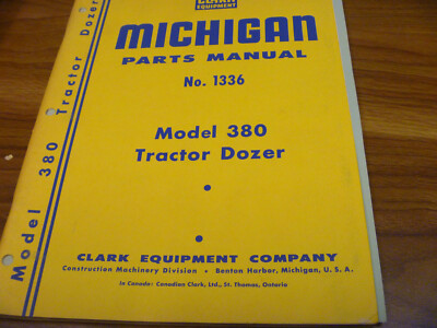 Clark Michigan 380 Tractor Dozer Bulldozer Parts Catalog Manual No ...