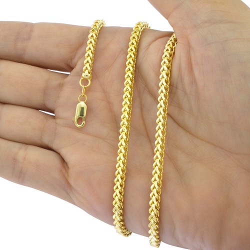 10K Yellow Gold 1.5mm-6mm Square Franco Chain Pendant Necklace 16"-30 ...