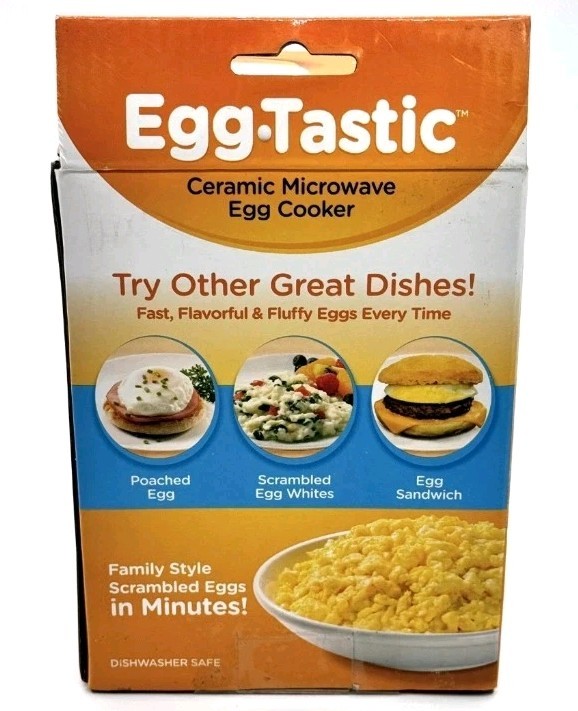 Egg-Tastic Ceramic Microwave Egg Cooker As Seen On TV Kitchen Open Box ...