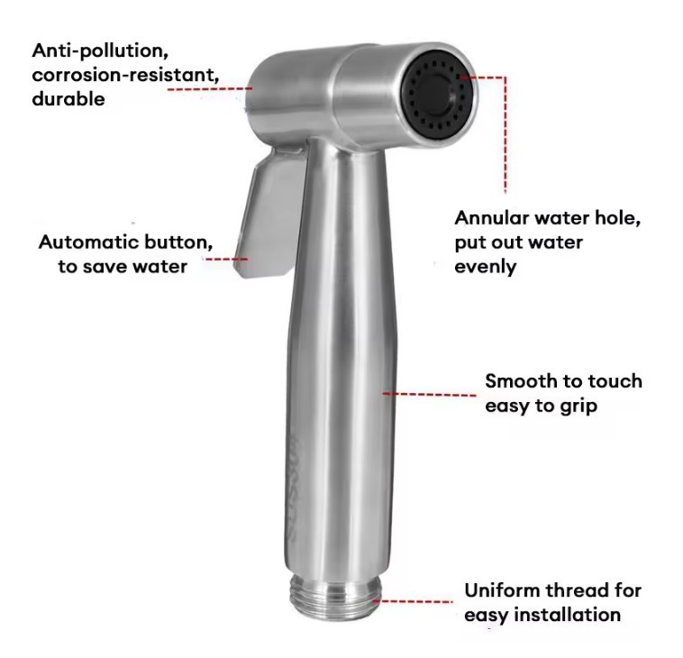 Handheld Bidet Toilet Jet Spray Muslim Hygienic Douche Shower Head ...