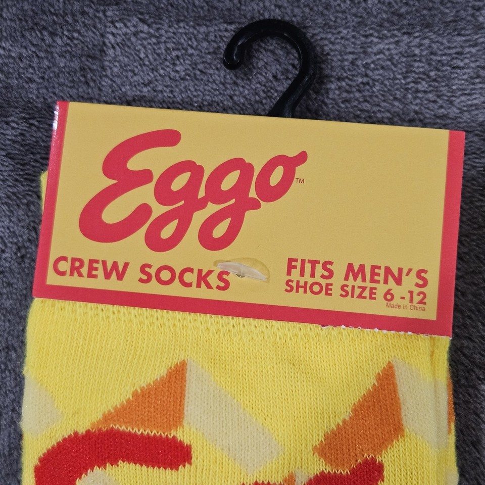 Eggo Waffles Men's Odd Sox 1 Pair Crew Socks Shoe Size 6-12 NEW | eBay