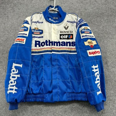 VINTAGE Sparco Jacket Mens XL Blue Rothmans Williams Renault F1 Racing ...