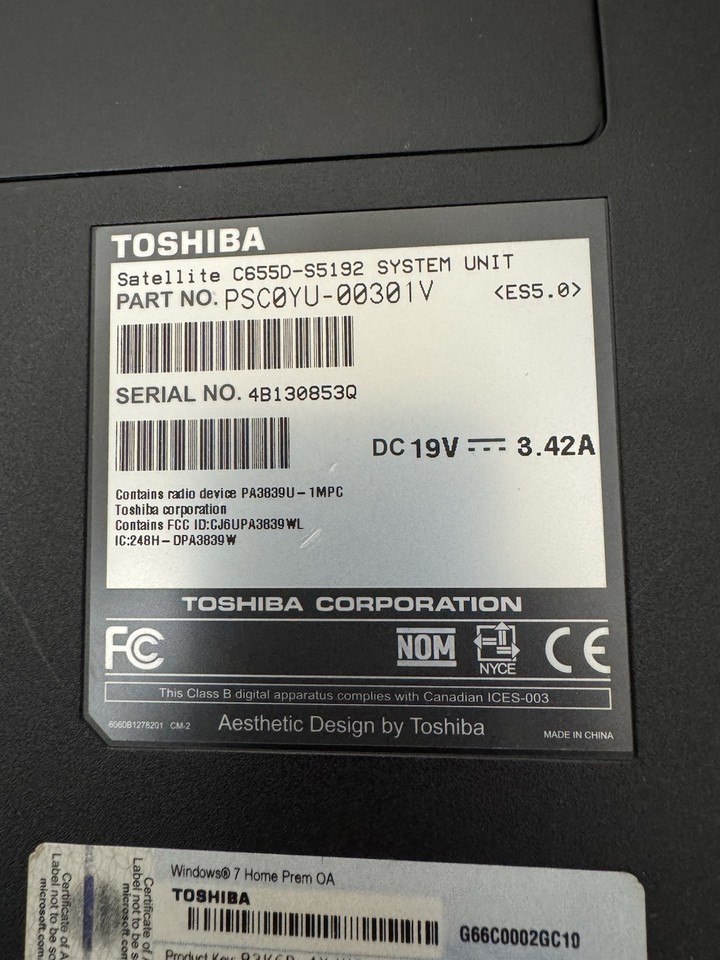 Toshiba LED Laptop Screens & LCD Panels 15.6 In Screen 15.6 In Laptop ...