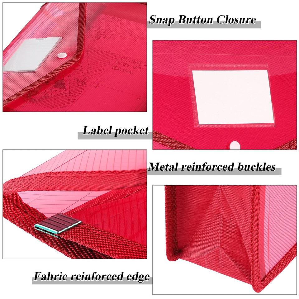 10 Pieces Plastic File Folders Envelope Expanding File Wallet Organizer ...