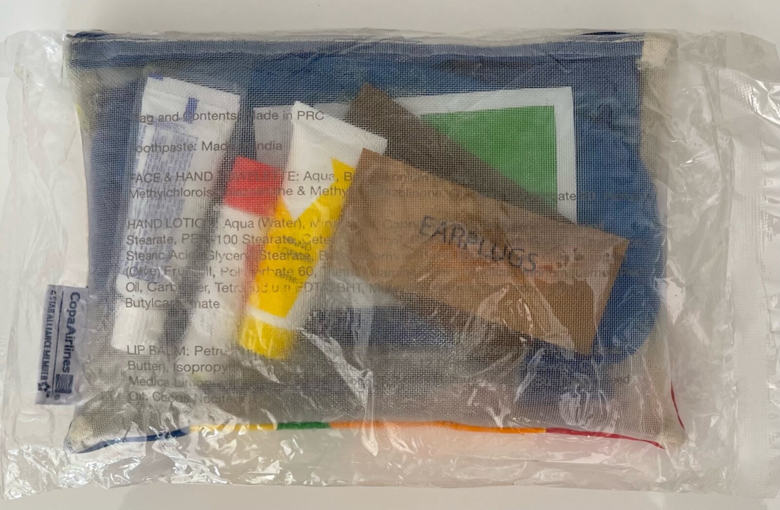 Copa Airlines Amenity Kit - BioMuseo Panama - Cloth and Mesh Pouch ...